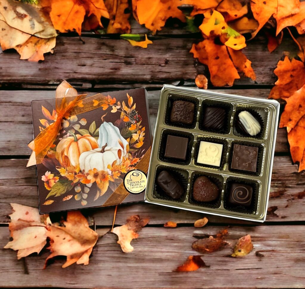 9 Piece Autumn Chocolate Assortment Gift Box - The Chocolate Truffe