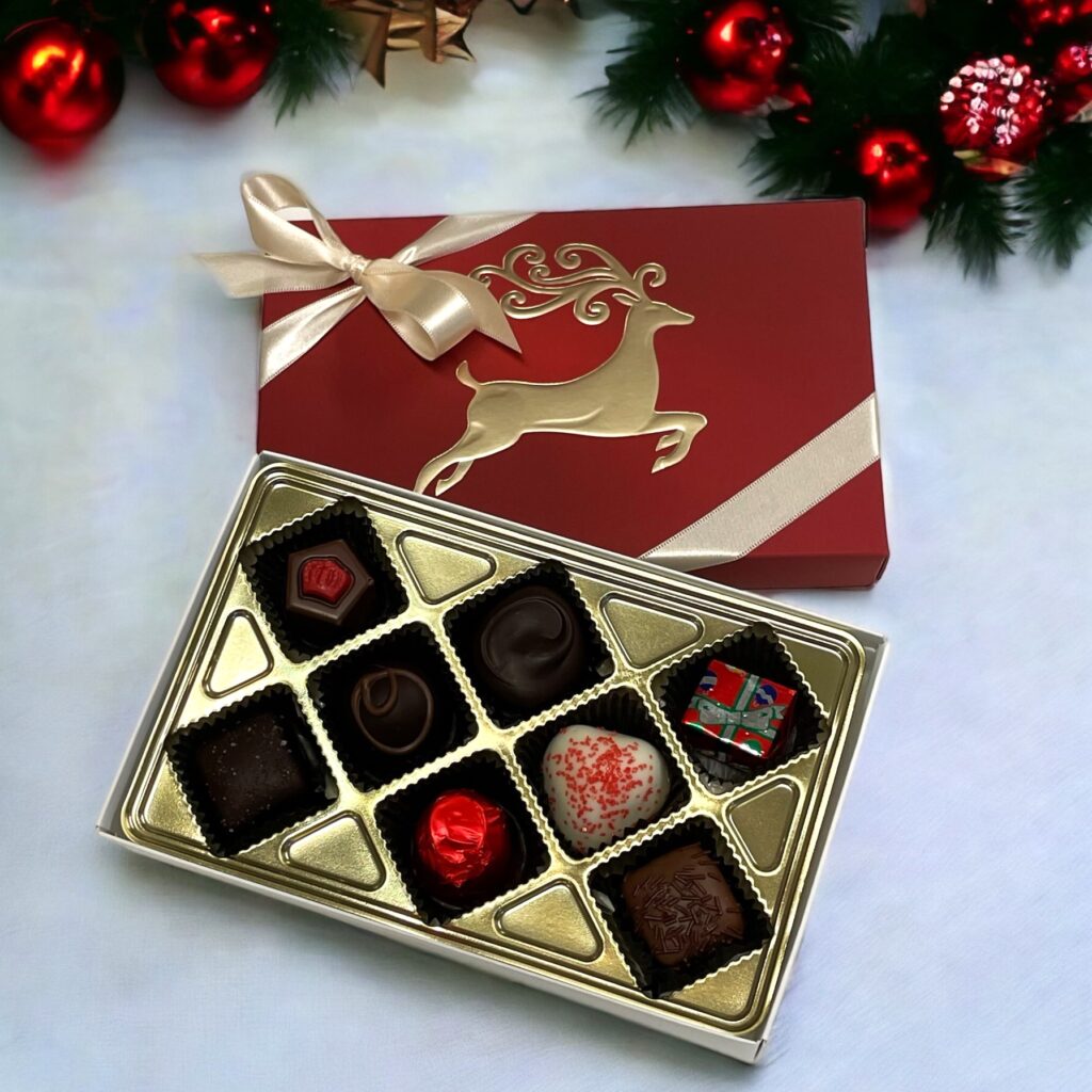 8 Piece Chocolate Assortment in Reindeer Box - The Chocolate Truffe